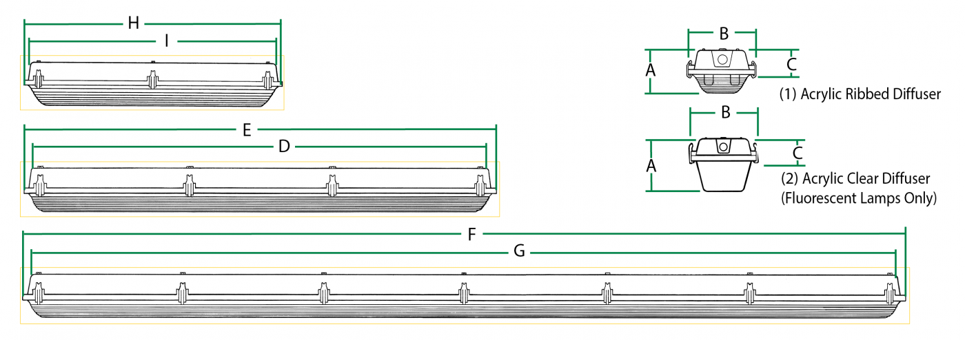 T8 Fluorescent Light Fixtures Dimensions | Shelly Lighting